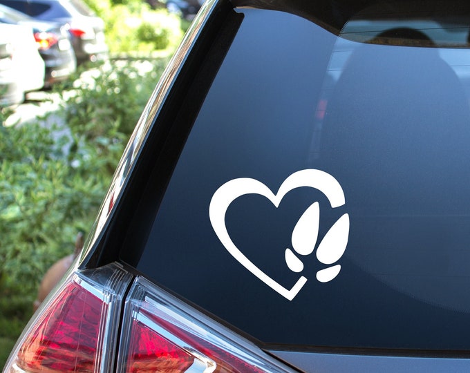 Heart With Pig Hoof Footprint, Pig Decal, Vinyl Decal, Car Decal ...