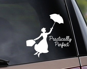 Mary Poppins Inspired Vinyl Car Decal Nanny Practically | Etsy