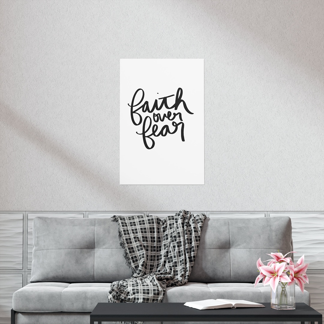 Glaube über Angst Druck - Inspirierende Wandkunst - Ermutigende ...