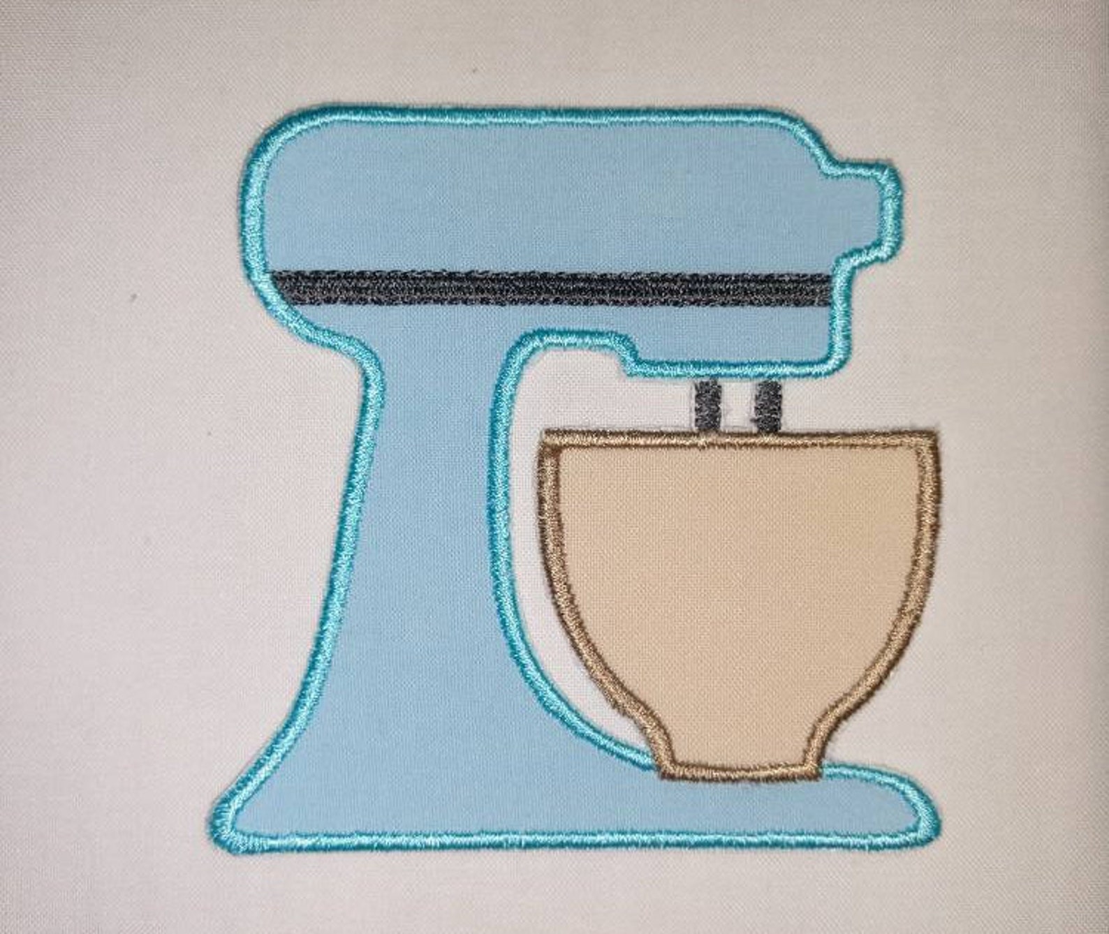 Monogram Kitchen Mixer Embroidery Applique Patch Iron on or Sew on ...