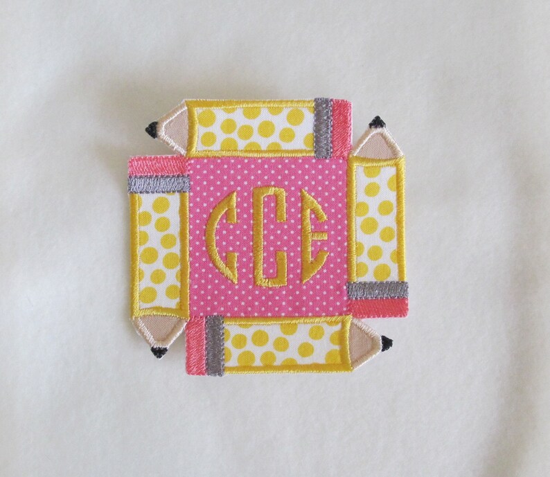 Back to School Iron on Pencil Frame Monogram Name or Sew on - Etsy