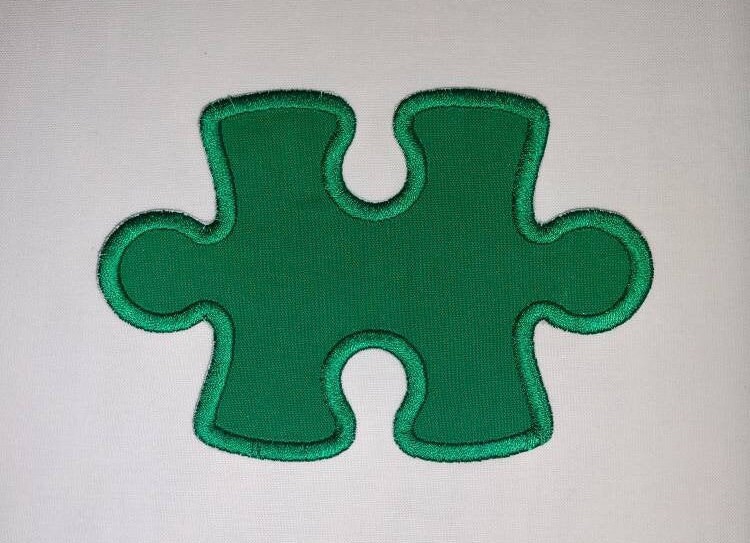 Monogram Puzzle Piece Embroidery Applique Patch. Iron on or Sew on ...