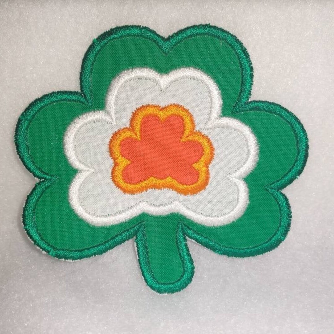 Irish Triple Shamrock Iron on Patch St Patrick's Day Embroidery ...