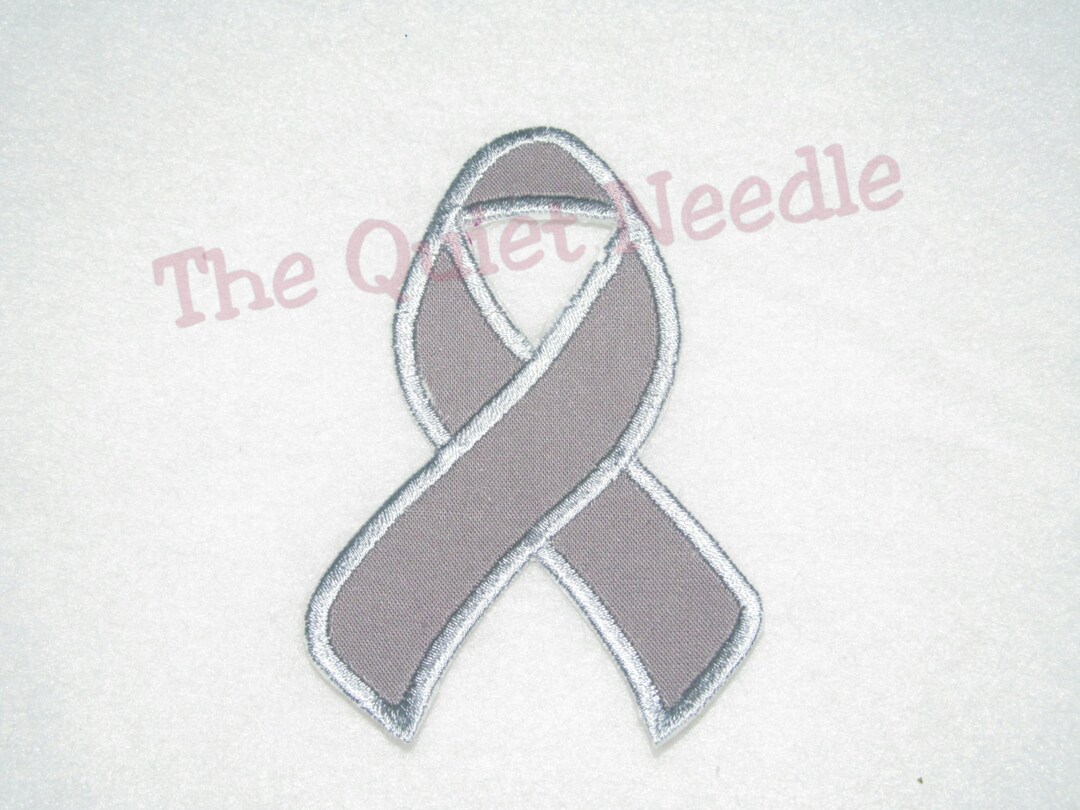 Diabetes Awareness Ribbon Iron on Applique Patch Gray Grey Awareness ...