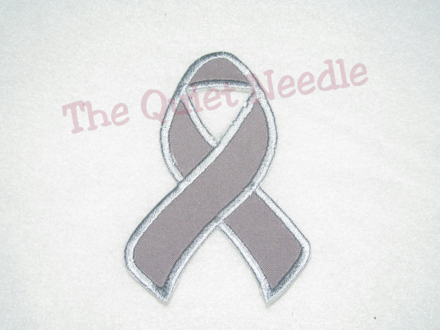 Gray Brain Cancer Awareness Ribbon Iron on Applique Cancer Survivor ...