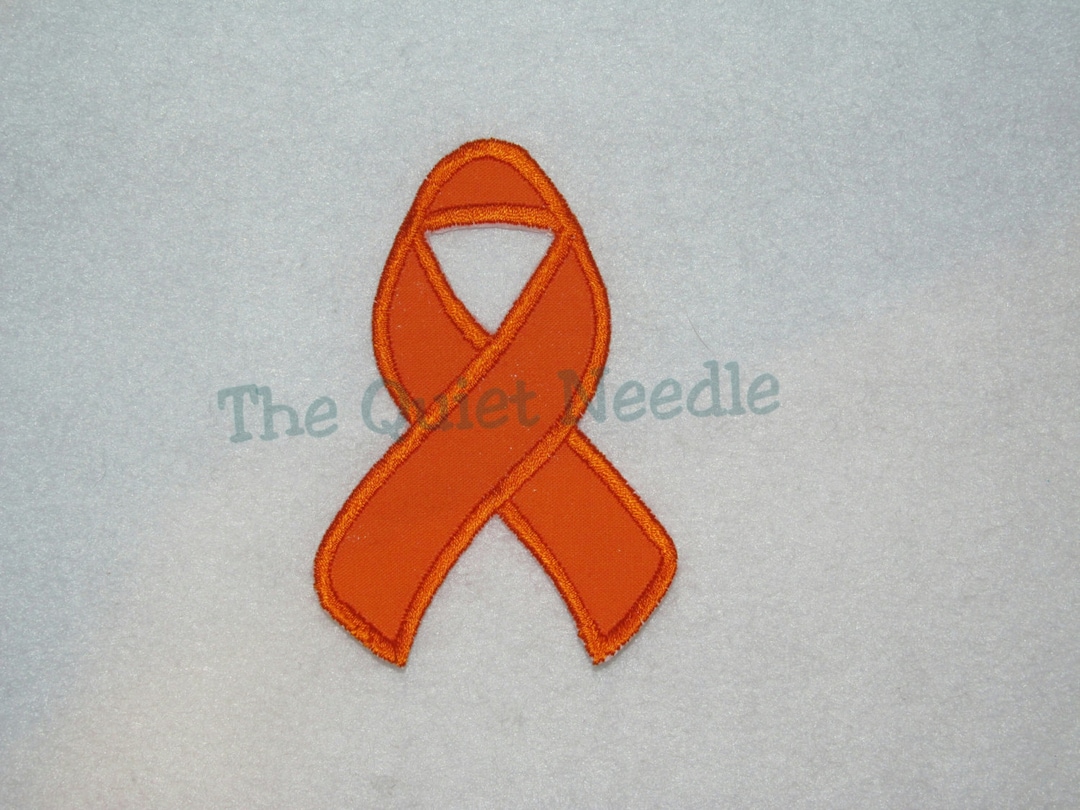 Orange ADHD Awareness Ribbon Iron on Embroidered Patch Applique Decal ...