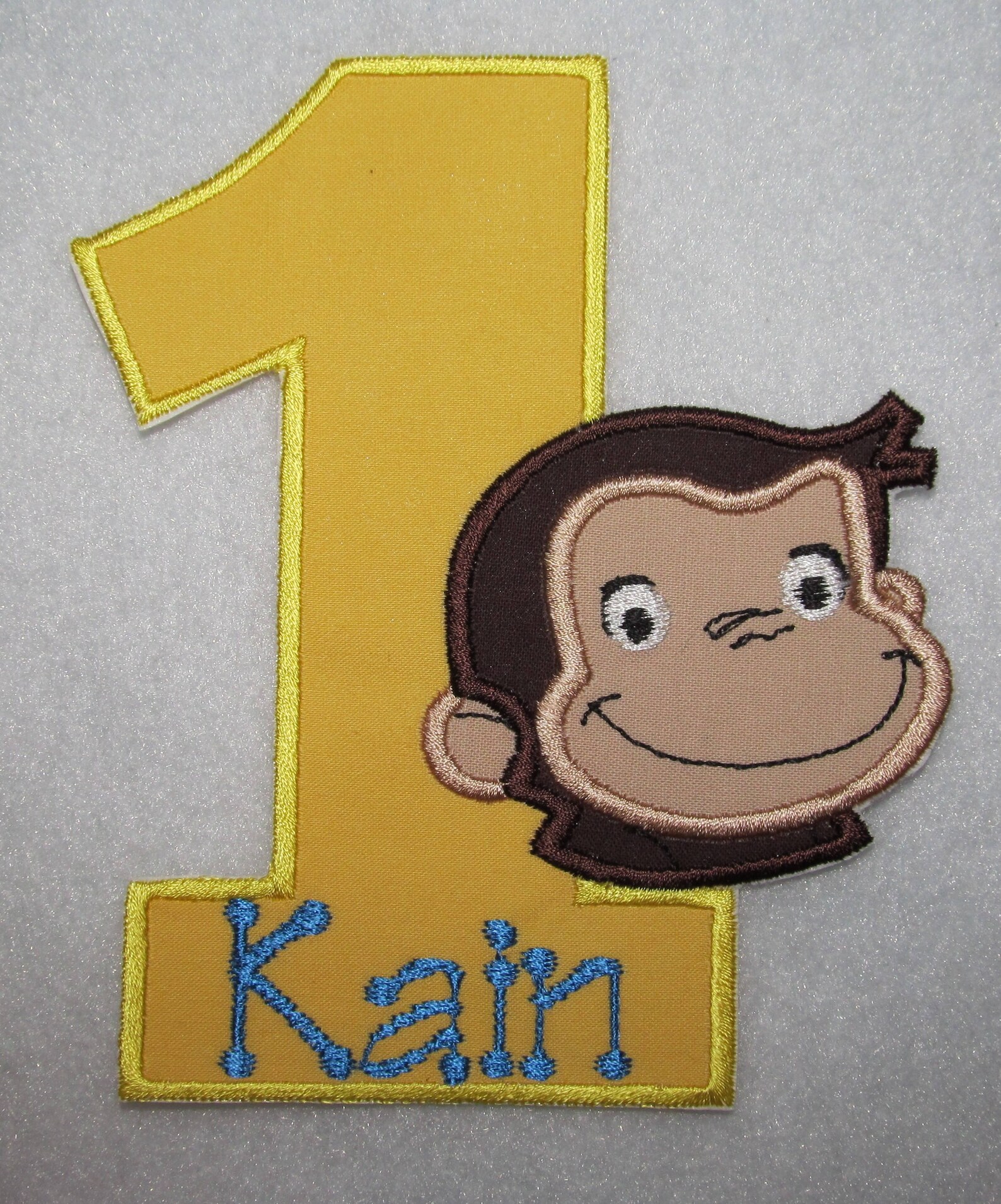 Birthday Iron on Curious George Applique Name Monogram - Etsy