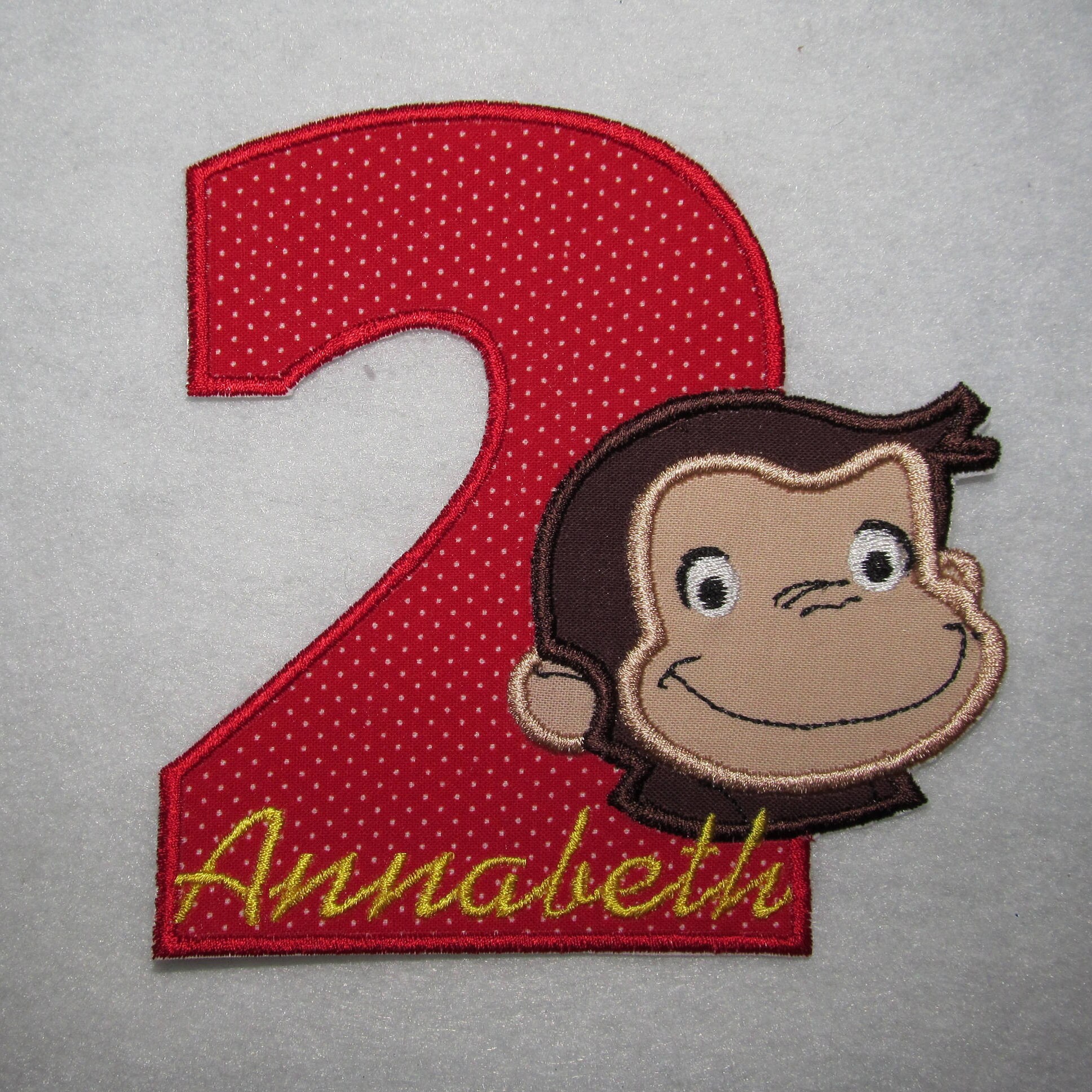 Birthday Iron on Curious George Applique Name Monogram - Etsy
