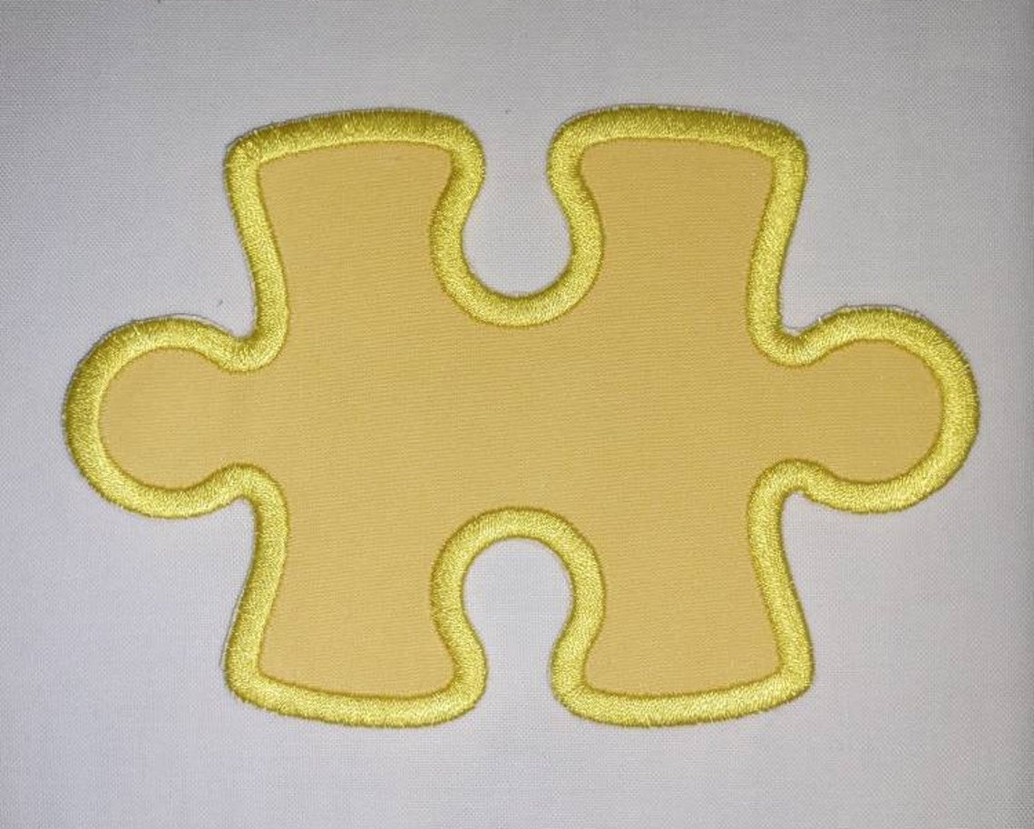 Monogram Puzzle Piece Embroidery Applique Patch. Iron on or Sew on ...