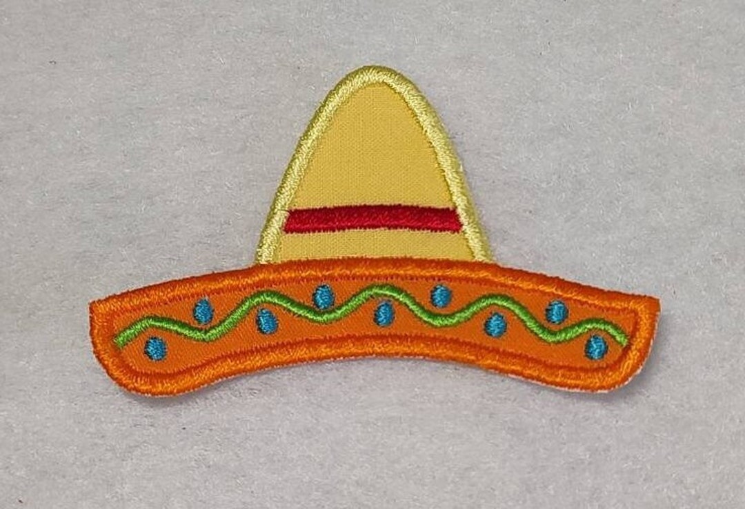 Sombrero Hat Embroidery Applique Patch, Iron on or Sew on Options, 3 ...