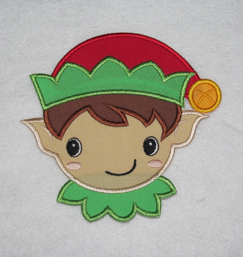 Boy Elf Iron on Christmas Applique Embroidered Patch MADE to - Etsy
