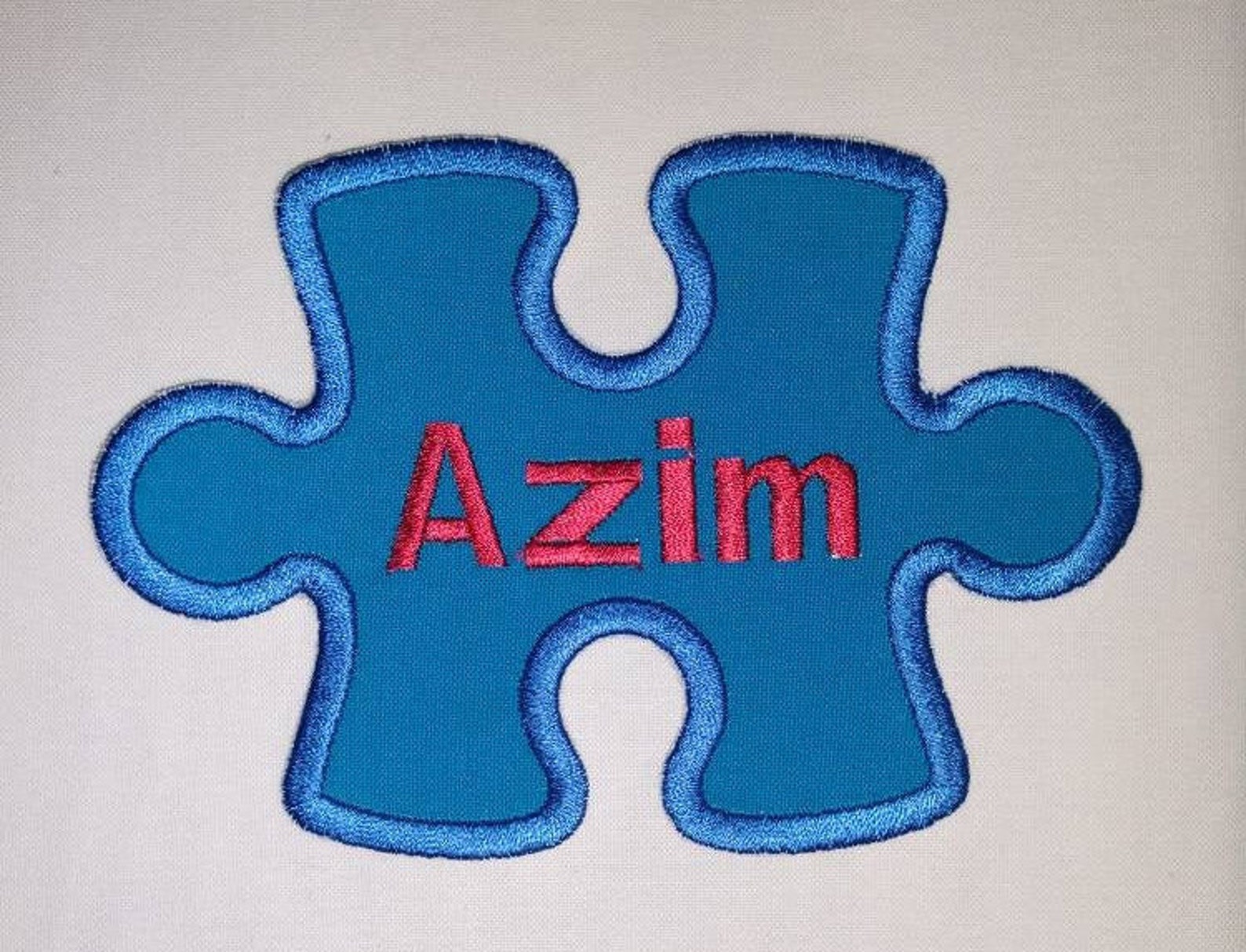 Monogram Puzzle Piece Embroidery Applique Patch. Iron on or Sew on ...