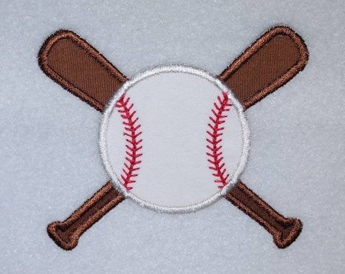 Baseball and Bats Iron on Embroidered Applique Patch Custom - Etsy