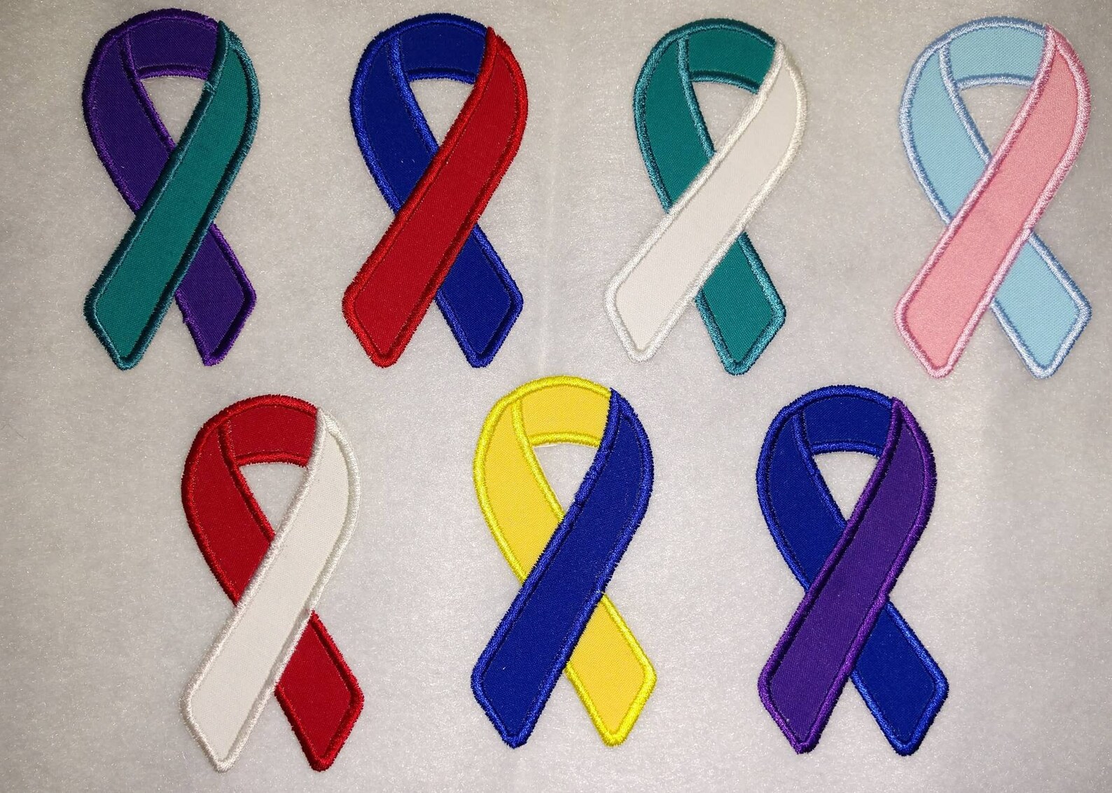 Pulmonary Fibros Awareness Ribbon Iron on Embroidery Appliques Shirt ...