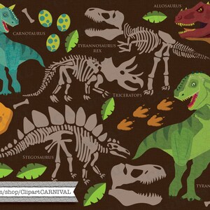 Dinosaur Fossil Clip Art for Commercial and Personal Use T Rex - Etsy