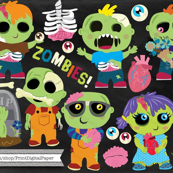 Zombie Clip Art - Etsy