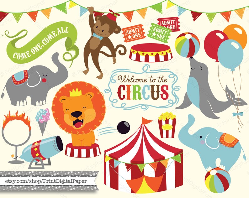 Cute Baby Circus Digital Clip Art Download Illutrated Graphic Clipart ...