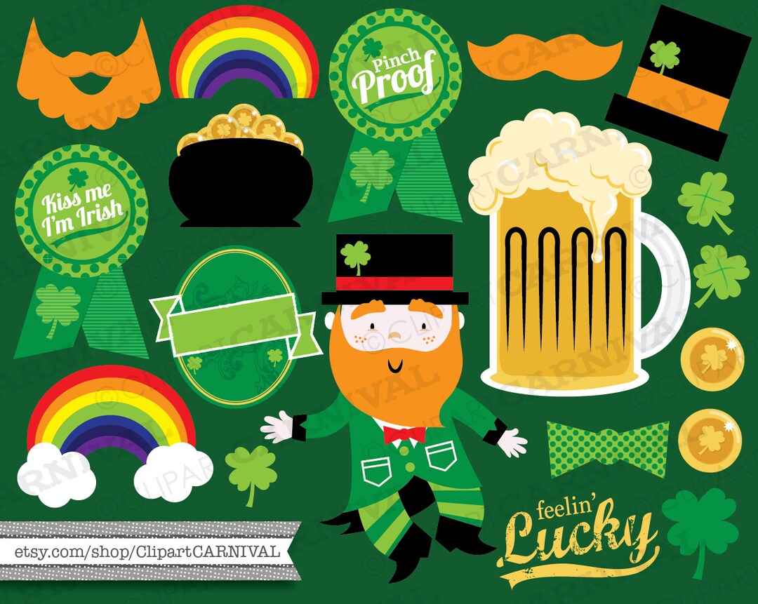 St. Patrick's Day Clip Art for Commercial and Personal Use Shamrocks ...
