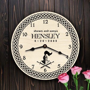 Personalized Celtic Knot Wedding Clock: Medieval Renaissance Gift - Etsy