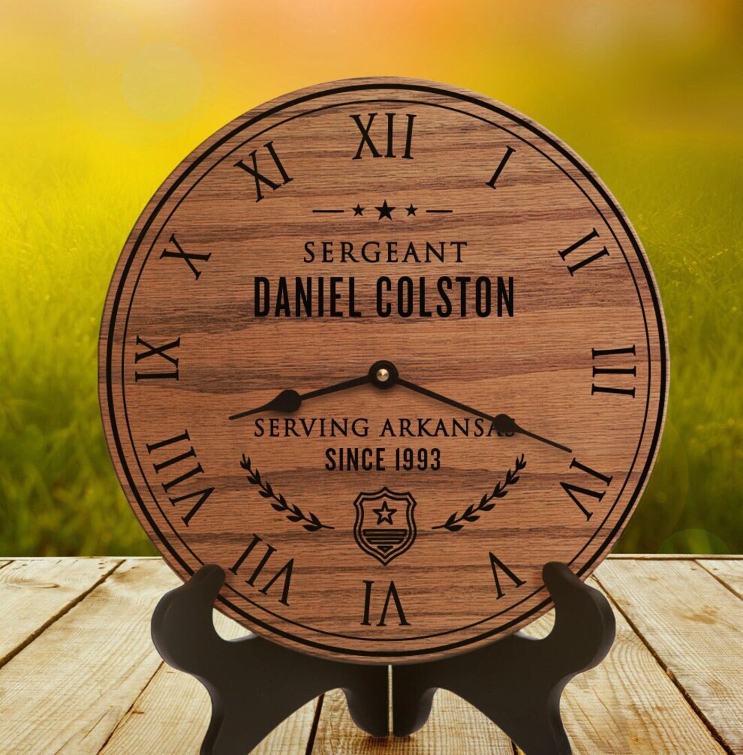 Personalized Police Officer Retirement Clock: Engraved Oak Law ...
