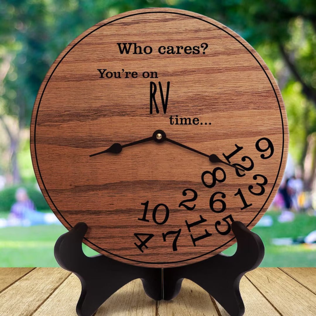 Funny RV Clock: Engraved Oak Camper Decor - Etsy