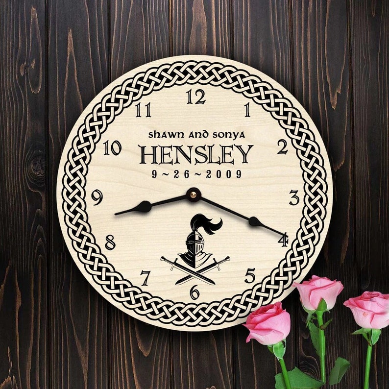 Personalized Celtic Knot Wedding Clock: Medieval Renaissance Gift - Etsy