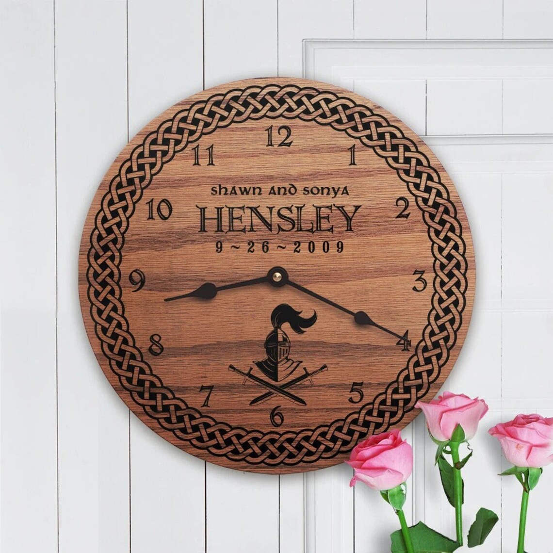 Personalized Celtic Knot Wedding Clock: Medieval Renaissance Gift - Etsy