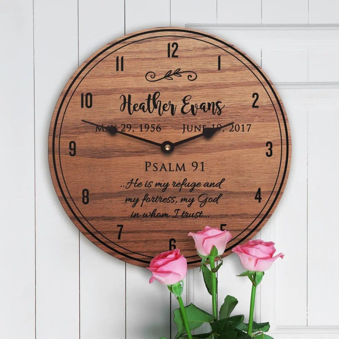 Memorial Mom Clock: Engraved Bible Verse Gift, Loss of Mother - Etsy