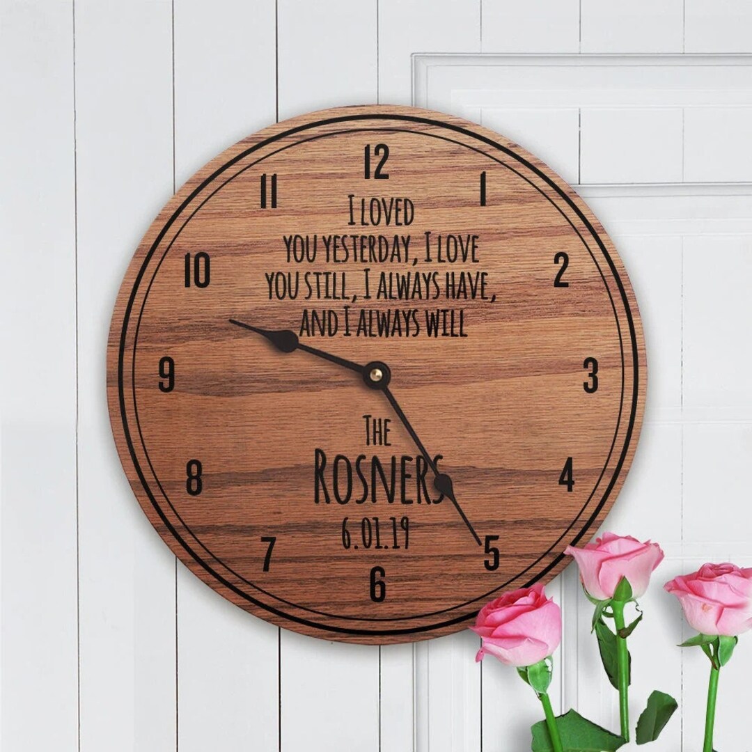 Personalized Oak Anniversary Poem Clock: Engraved Family Name & Date - Etsy