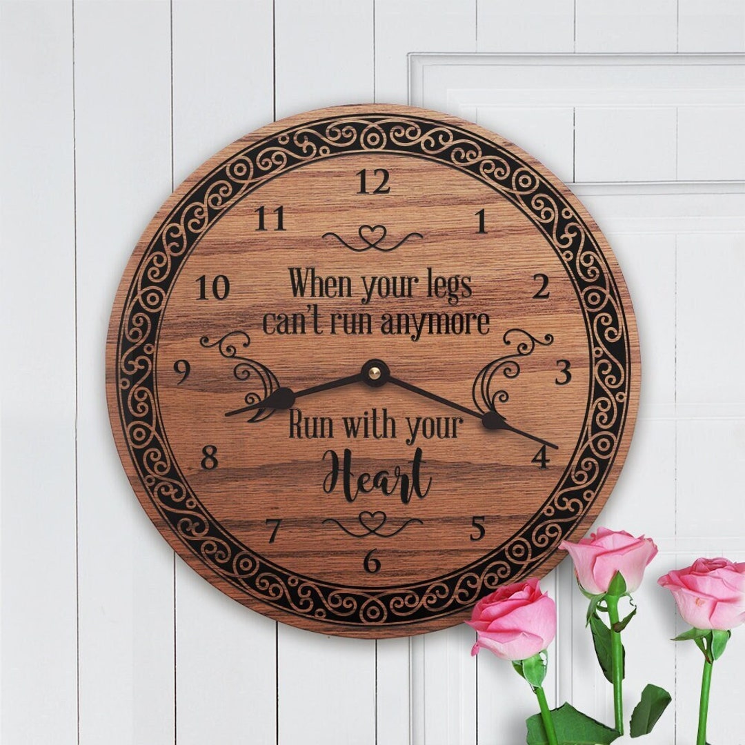 Personalized Marathon Runner Gift: Engraved Wood Clock - Etsy