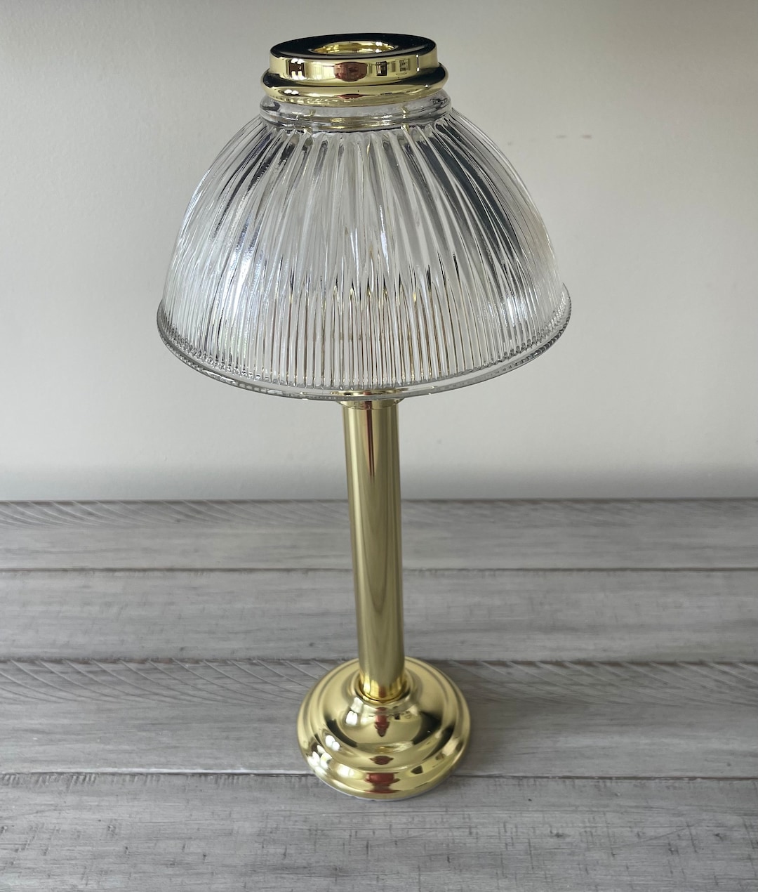 Vintage Brass Candle Lamp Partylite Library Lamp Desk Lamp Mid Century ...
