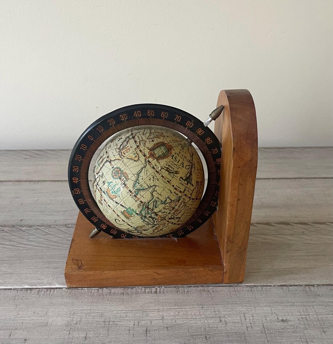 Vintage Globe Book End Old World Globe Decor Vintage Book End Library Decor Desk Decor - Etsy