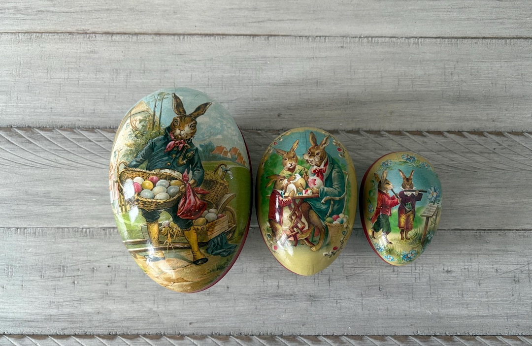 Vintage Egg Decor Nesting Eggs Set of 3 Made in Germany Vintage Easter ...