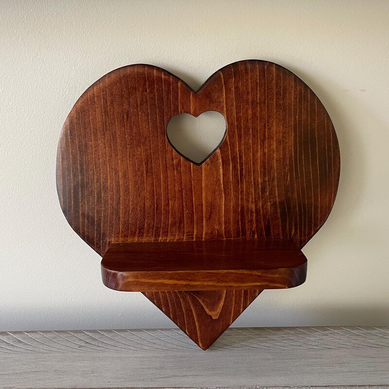 Wood Heart Shelf - Etsy