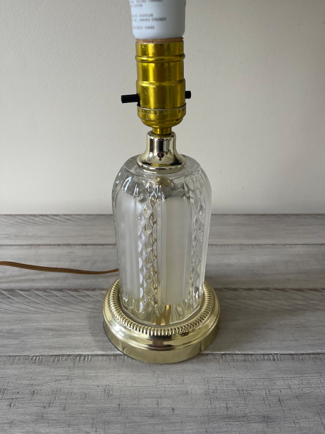 Vintage Table Lamp Lead Crystal and Gold/brass Vintage Lamp Vintage ...