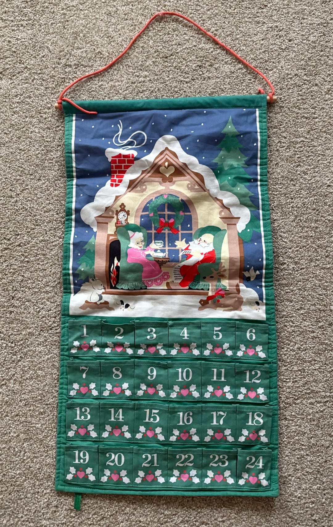 Vintage Avon Advent Countdown Christmas Calendar Holiday Decor Vintage ...