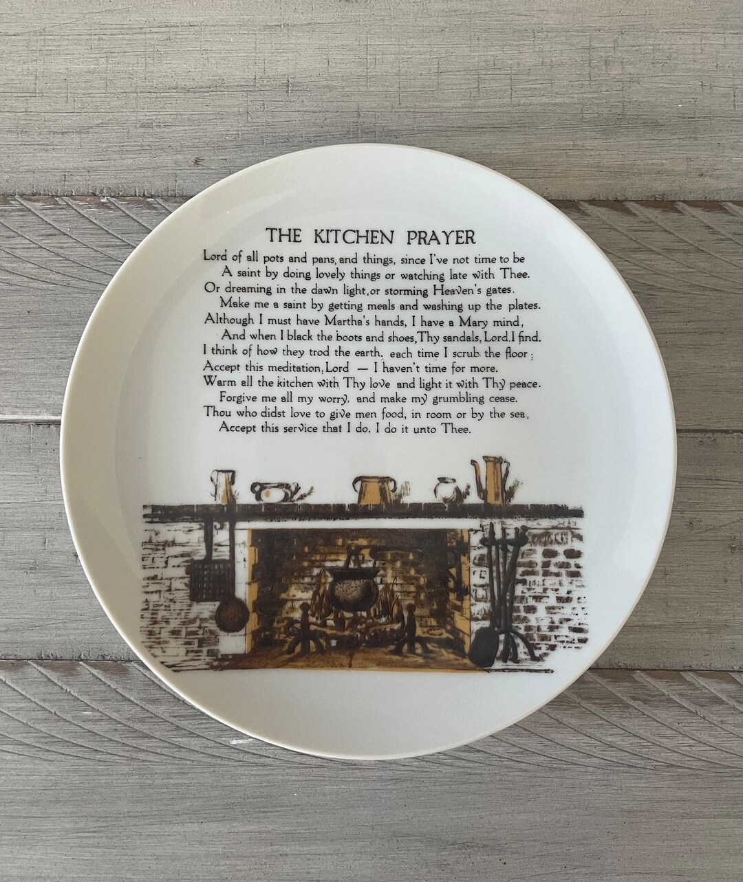 Vintage Wall Hanging Vintage My Kitchen Prayer Wall Decor Vintage Kitchen Decor Porcelain Plate