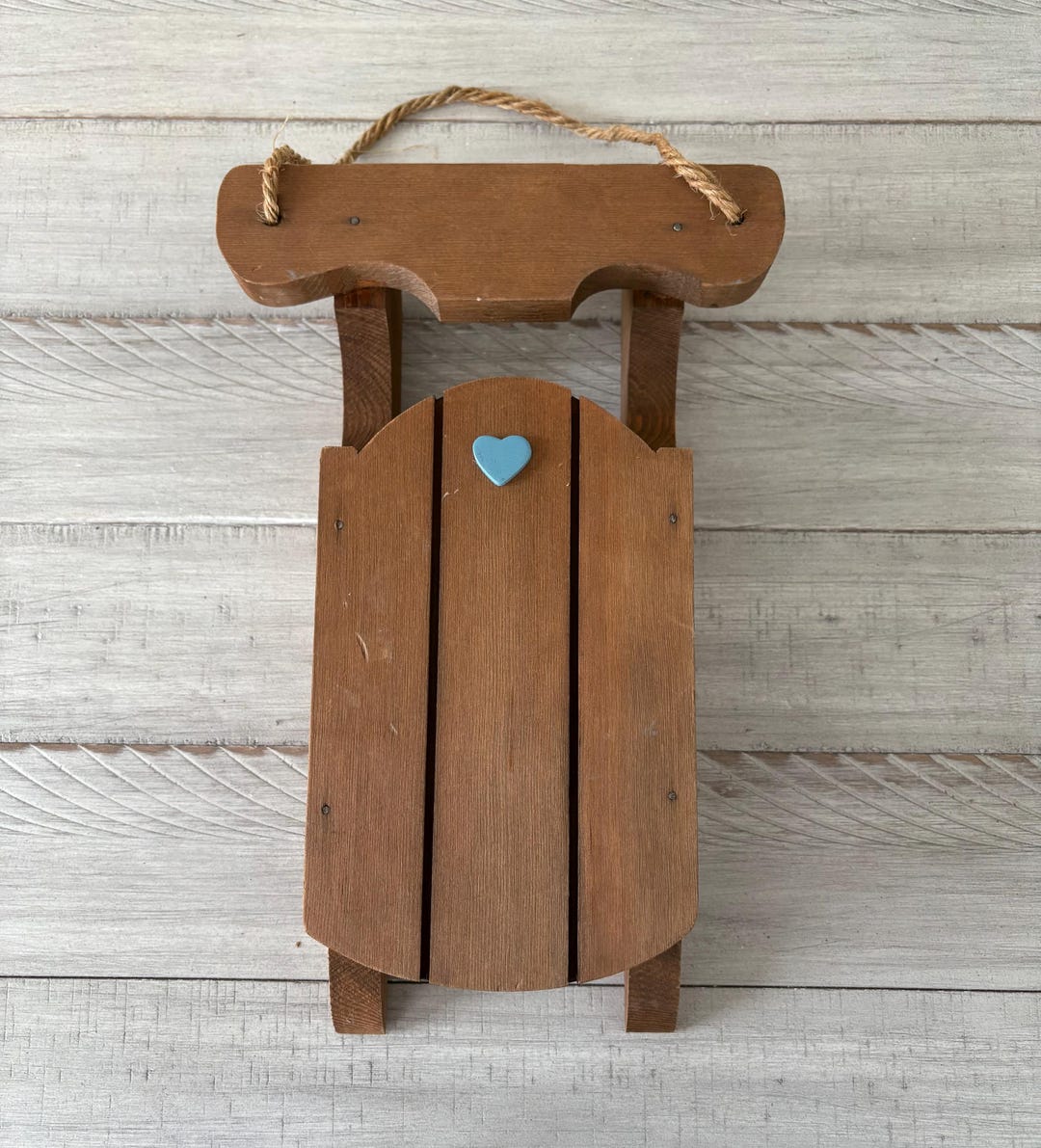 Vintage Wall Hanging Wooden Sled With Heart Vintage Wall Decor Winter ...