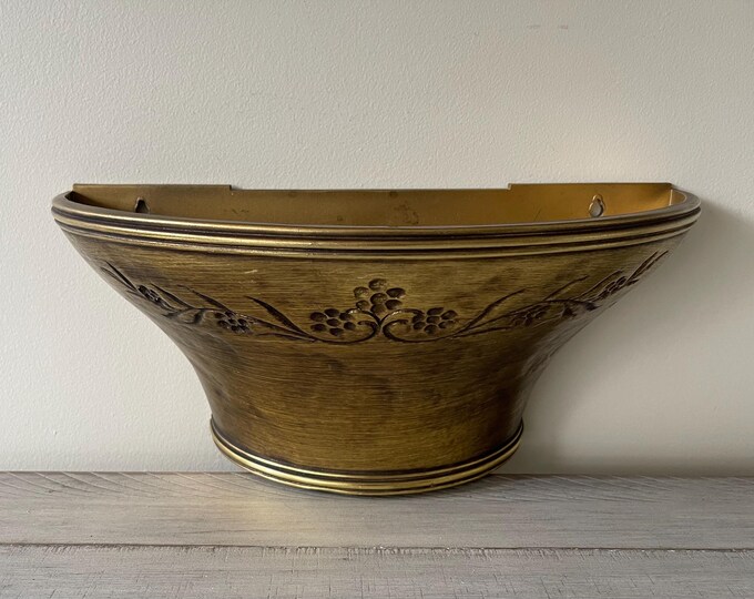 Vintage Wall Planter Gold Resin Syroco Wall Planter Vintage Wall Pocket ...