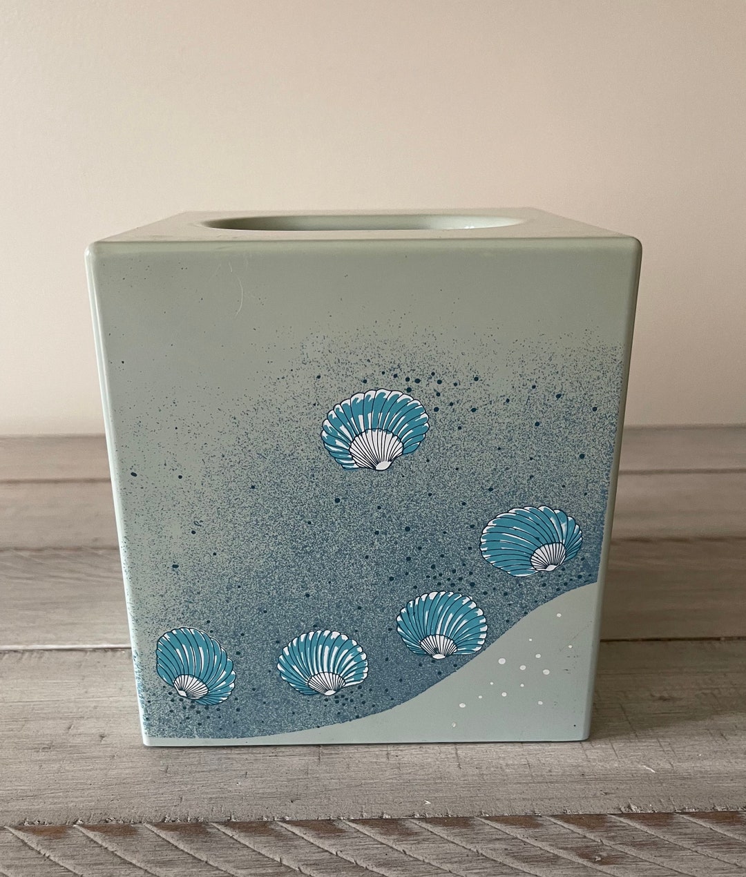 Vintage Tissue Box Seashell Tissue Box Beach Decor Vintage Bathroom ...