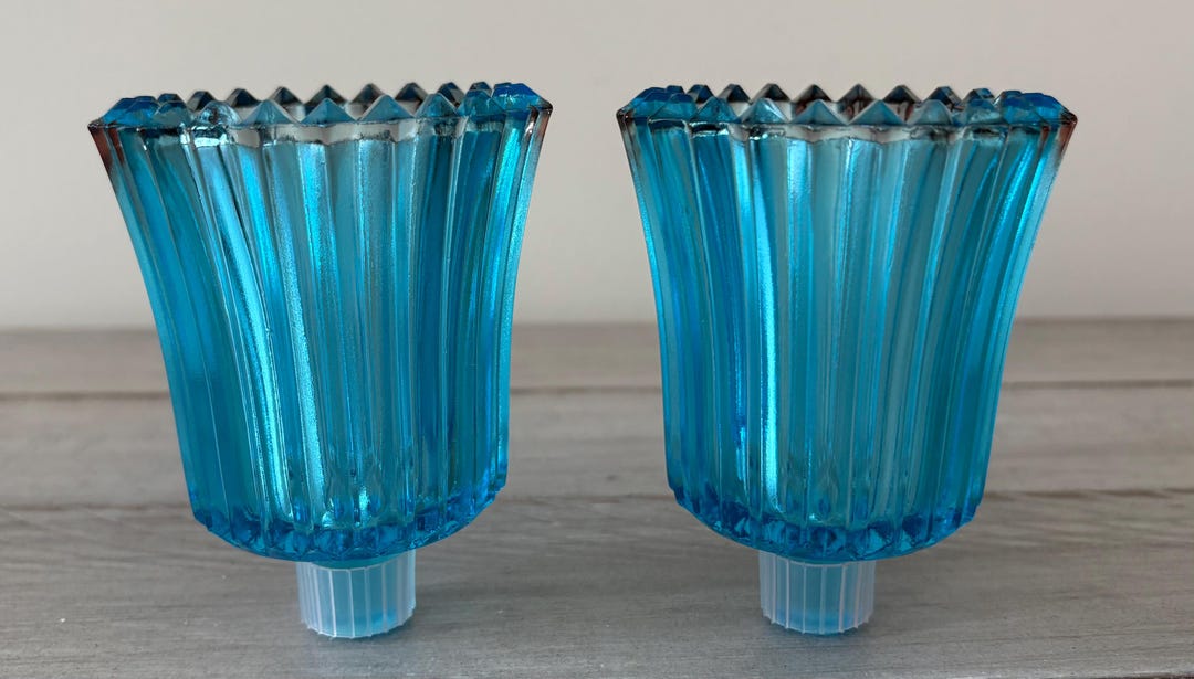 Vintage Votive Cup Holders Turquoise Blue Glass Votive Holders From ...