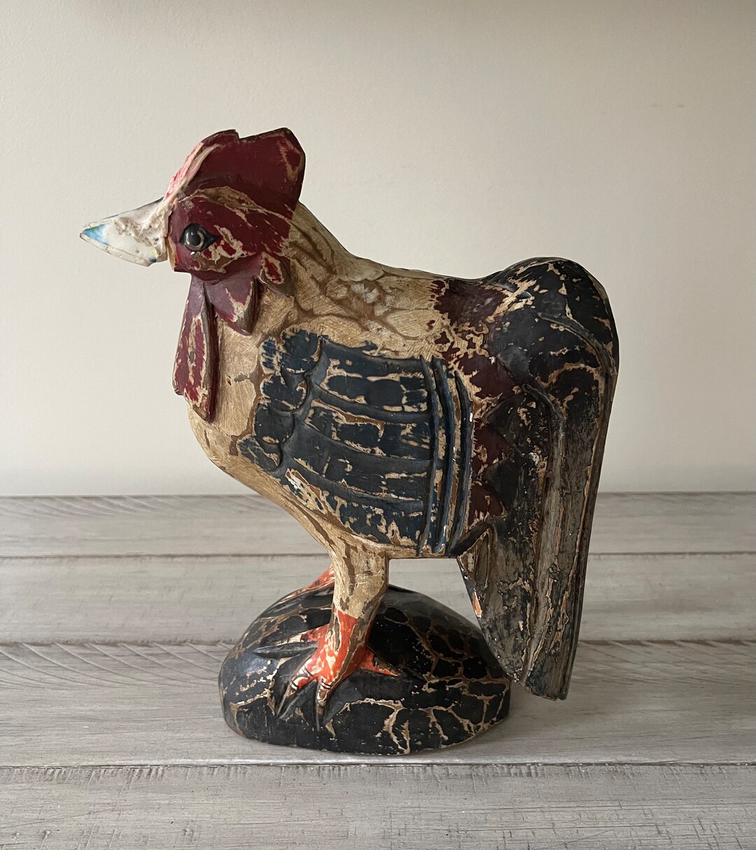 Vintage Folk Art Rooster Decor Vintage Chicken Decor Vintage Kitchen ...