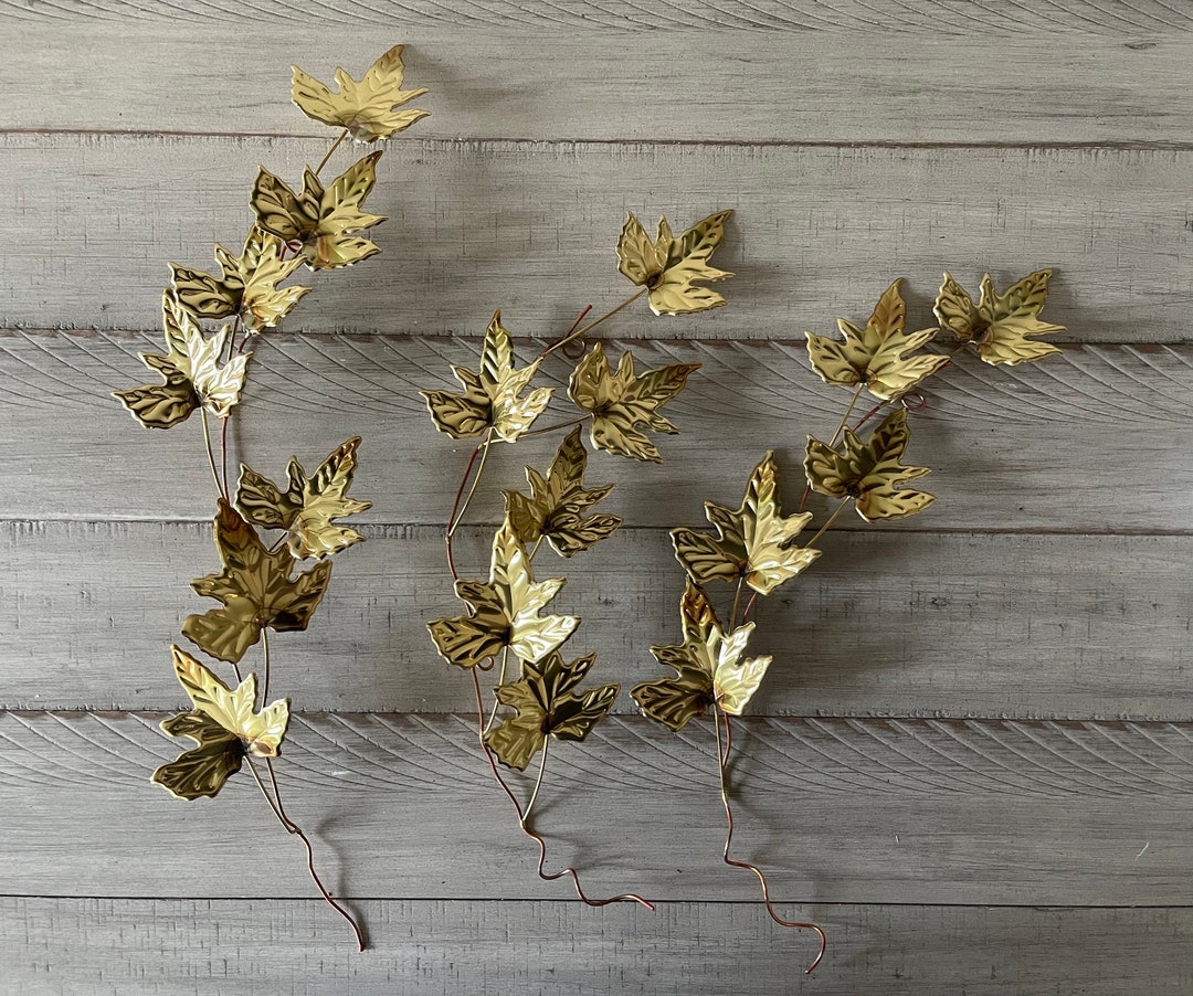 Vintage Brass Ivy Wall Decor Set of 3 Brass Wall Hangings Mid Century ...