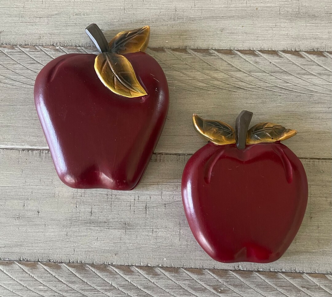 Vintage Apple Wall Decor Set of Two Home Interiors Apple Plaques ...