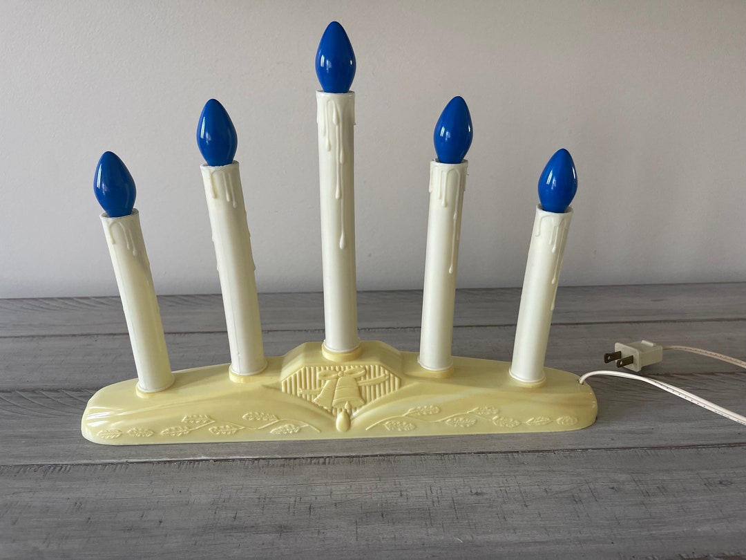 Vintage Candelabra Vintage Christmas Candelabra With Blue - Etsy