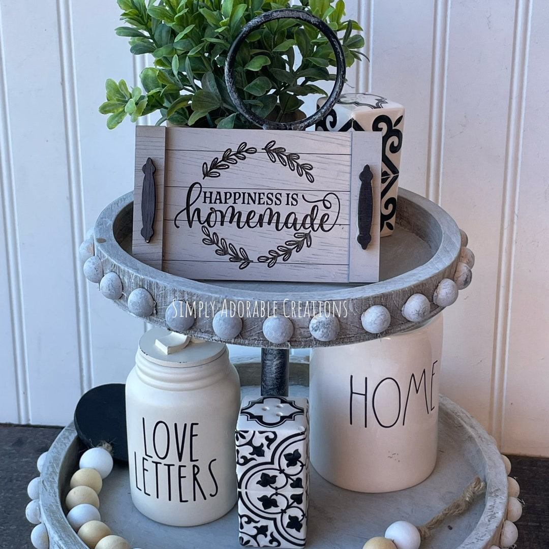 Happiness is Homemade Mini Serving Tray Tiered Tray Sign - Etsy
