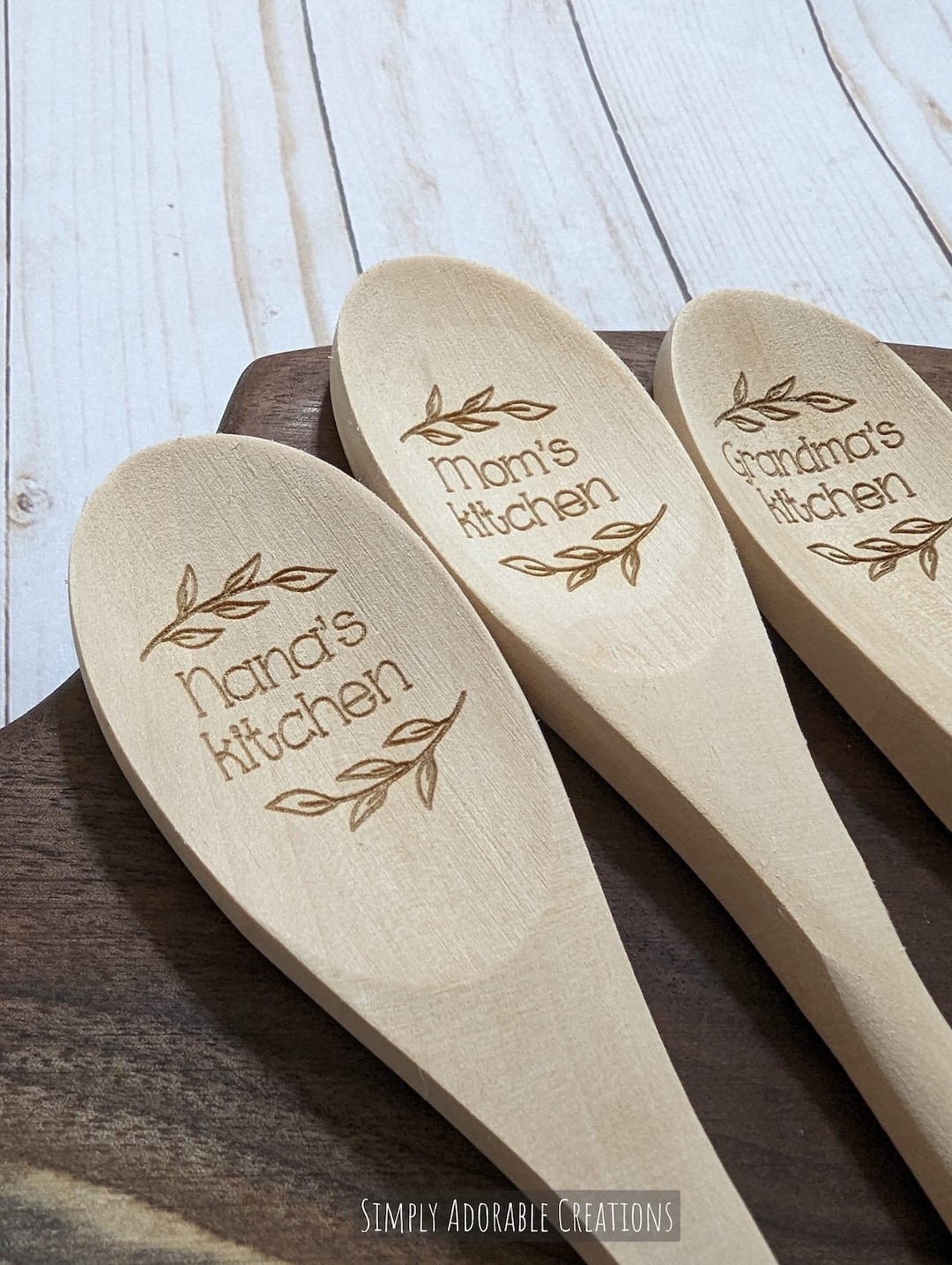 Personalized Wooden Spoons Farmhouse Kitchen Decor Modern - Etsy
