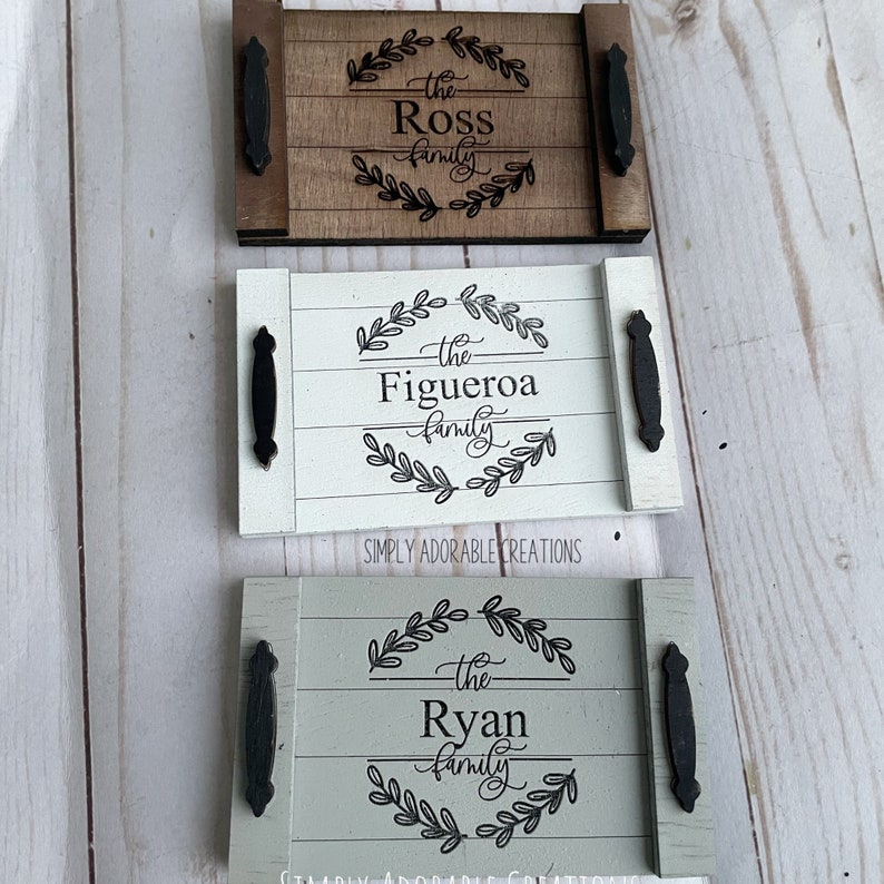 Personalized Mini Serving Tray Sign Tiered Tray Decor Bundle - Etsy