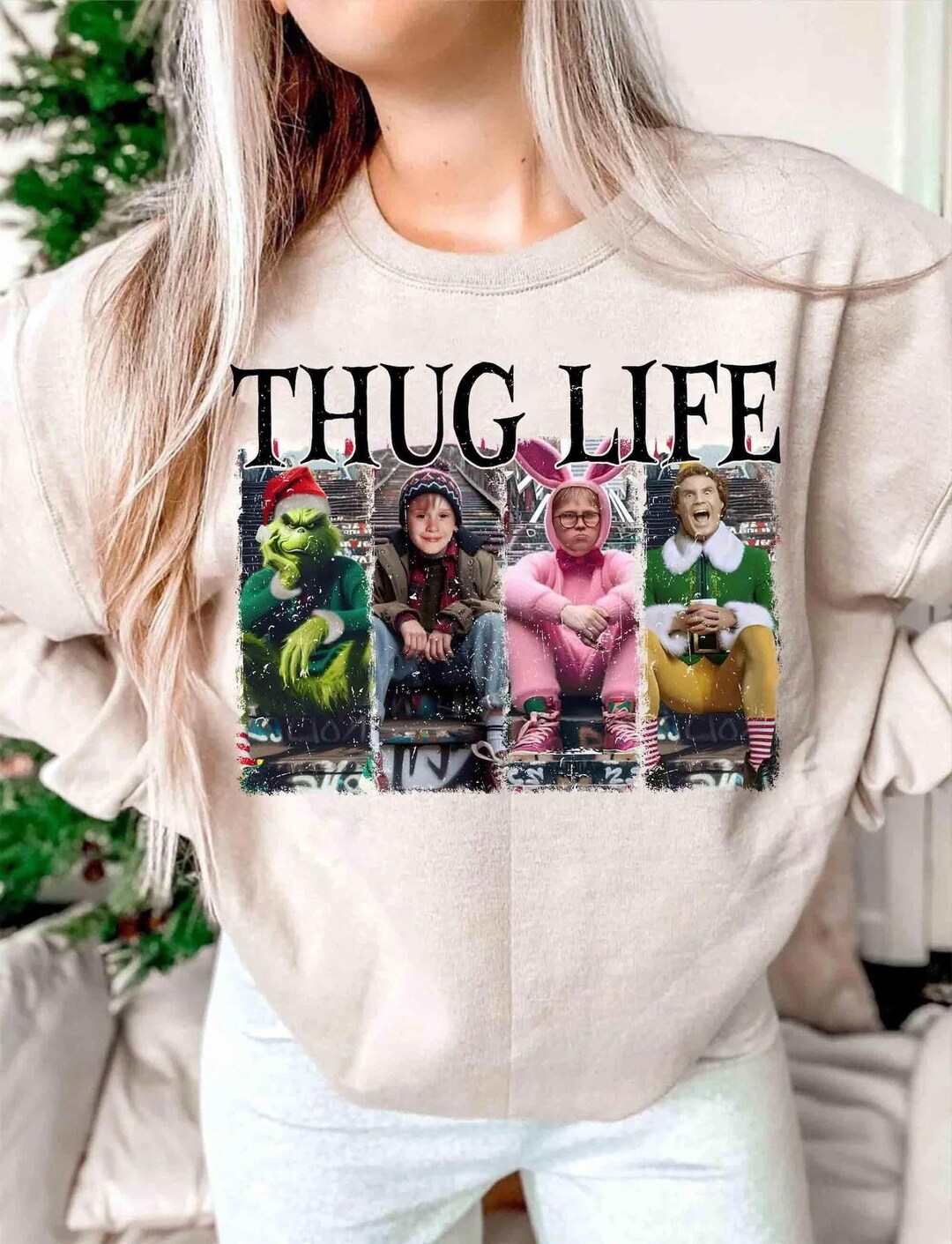 90s Christmas Movie Characters Grinch, Home Alone, Elf Thug Life ...