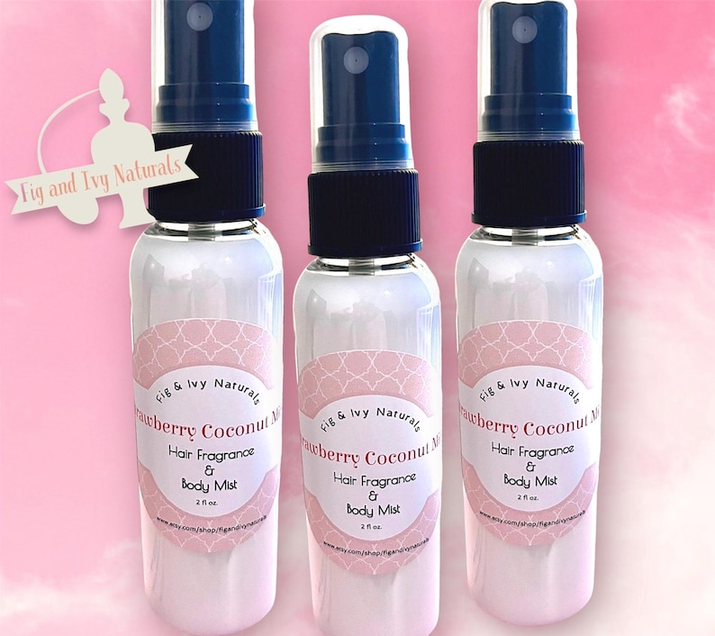 Strawberry Coconut Milk Hair Perfume & Body Mist , Pink Drink Scent ...
